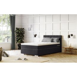 COTTA Boxspringbett &raquo;Simba erh&auml;ltlich in verschiedenen Breiten, Farben und H&auml;rtegraden&laquo; Bezugsstoff: Struktur fein schwarz Polyester Struktur fein 