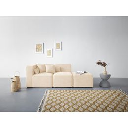 Home Affaire 3-Sitzer &raquo;Sundstrup&laquo; Modulserie, individuelle Zusammenstellung beige 100% Polyester B/H/T: 233cm x 76,5cm x 93cm, Struktur weich, 