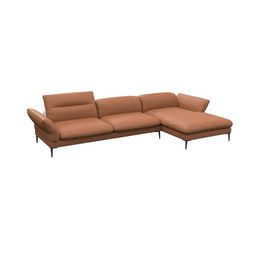 FLEXLUX Ecksofa &raquo;Salino, Funktionssofa mit Recamiere, Relaxsofa, Ecksofa&laquo; Sofa mit Arm- und Kopfteil-Verstellungen, Kaltschaum & Stahl-Wellen braun B/