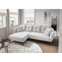 Home Affaire Ecksofa &raquo;Baggio Stellma&szlig;e 277/162 cm, modern & elegant, hoher Fu&szlig;&laquo; L-Form, schwarze Metallf&uuml;&szlig;e 100% Polyester B/H/T: 277cm x 162cm, 