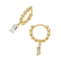 Firetti Damen Paar Creolen &raquo;Schmuck Geschenk Silber 925 Ohrschmuck Ohrringe Kugeloptik&laquo; mit Zirkonia (synth.) gold 13mm, Silber 925 (Sterlingsilber)
