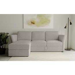 OTTO home Ecksofa &raquo;Lavars, L-Form, Schlafsofa&laquo; mit Bettfunktion und Stauraum, in zwei verschiedenen Bezugsqualit&auml;ten braun 53% strukturiertes 