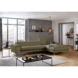 W.Schillig Ecksofa &raquo;piedroo, Designsofa mit tollem Sitzkomfort, elegant und bequem, L-Form&laquo; Kopfteilverstellung, wahlweise mit Sitztiefenverstellung, 