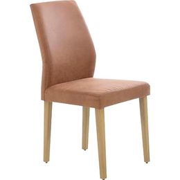 K+w Komfort & Wohnen K+W Komfort & Wohnen 4-Fu&szlig;stuhl &raquo;6193&laquo; () mit Massivholzbeinen in Wildeiche, gebogenen R&uuml;cken braun B/H/T: 47cm x 97cm x 61cm, Microfaser 760