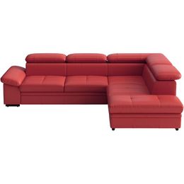 Sit & More sit&more Ecksofa &raquo;Viola, L-Form, Leder, B: 249 cm&laquo; optional mit Schlaffunktion beige B/H/T: 249cm x 73cm x 226cm, NaturLEDER , Ottomane rechts,mit 