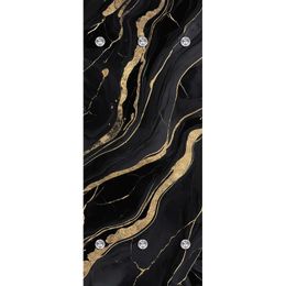 queence Garderobenpaneel &raquo;Wandgarderobe mit Motiv Marmor Abstrakt inkl. Edelstahlhaken&laquo; 1 Stk. tlg. HD Premium Druck auf Acrylglas schwarz Acrylglas, 