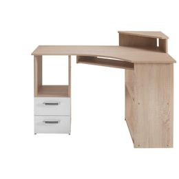 VOGL M&ouml;belfabrik Schreibtisch &raquo;Sam&laquo; Eckschreibtisch, Tastaturauszug, Monitoraufsatz & opt. Towerfach braun B/H/T: 115cm x 87cm x 73cm, ohne Towerfach