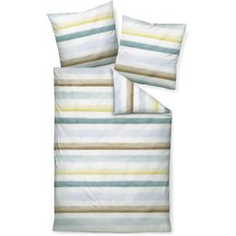 Janine Bettw&auml;sche &raquo;moments98113 06&laquo; mit Rei&szlig;verschluss gr&uuml;n Mako-Satin, Obermaterial: 100% Baumwolle B/L: 240cm x 220cm, 1 Stk., 2 Stk., Mako-Satin, B/L: 