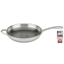 ELO PREMIUM Bratpfanne &raquo;Relief Evolution&laquo; Edelstahl 18/10 1 Stk. tlg. einzigartiges &Ouml;l Dosiersystem, Induktion silber &Oslash; 32cm + H&ouml;he 6cm