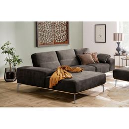 W.Schillig Ecksofa &raquo;run, Designsofa mit tollem Sitzkomfort, bequem, Breite 299cm, L-Form&laquo; mit elegantem Holzsockel, F&uuml;&szlig;e in Silber matt, Breite 299 cm