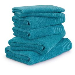 M&ouml;ve Handtuch Set &raquo;New Classic&laquo; Set 6 Stk. Walkfrottier 2x G&auml;ste-, 2x Hand- und 2x Duscht&uuml;cher blau Walkfrottier, Obermaterial: 100% Baumwolle 6 Stk., 