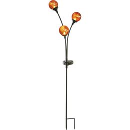 Parforce Traditional Hunting LED Solarleuchte &raquo;Solar Dekoration Trieste&laquo; LED-Board 1 Stk. bernsteinfarben D&auml;mmerungssensor, 3 LEDs, amberfarbenes Licht orange 3, H: 70cm, 1 Stk.