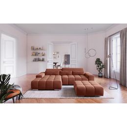 COTTA Ecksofa &raquo;Orion L-Form, B: 307 cm&laquo; 2x Kopfteilverstellung & 3 Nierenkissen 100% Polyester B/H/T: 307cm x 73cm x 186cm, Cord, Recamiere links
