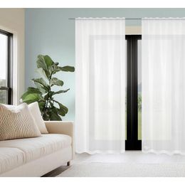 Home Wohnideen Gardine &raquo;DOLLY&laquo; Multifunktionsband 2 Stk. tlg. transparent wei&szlig; Voile, Obermaterial: 100% Polyester 145cm, Multifunktionsband, 140cm
