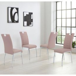 Hela Esszimmerstuhl &raquo;Andrea&laquo; (Set) 4 Stk.2 oder 4 St&uuml;ck braun 97% Polyurethan, 3% Baumwolle;Kunstleder B/H/T: 43cm x 100cm x 64cm, 4 Stk., Kunstleder