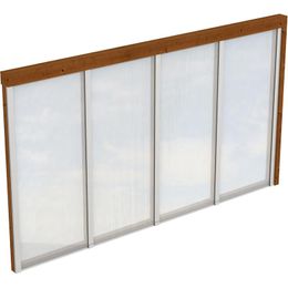 Skan Holz Carport-Seitenwand m. Polycarbonat, Wandanbau braun Holzwerkstoff B/H/T: 355cm x 200cm