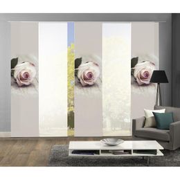 Home Wohnideen Schiebegardine &raquo;ROSIES&laquo; Klettband 5 Stk. tlg. HxB: 245x60, inkl. Befestigungszubeh&ouml;r rosa Polyester 245cm, Klettband, 60cm