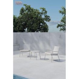 Gartenlounge-Set &raquo;Mykonos, gro&szlig;z&uuml;giges Outdoor-Set f&uuml;r hohen Sitzkomfort&laquo; 3 tlg. Loungem&ouml;bel mit Stoffbezug, angenehm, weich wei&szlig; B/H/T: 65cm x 68cm x