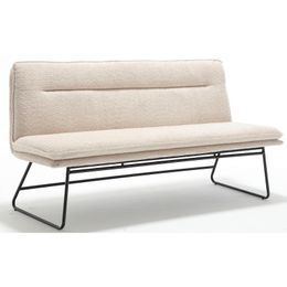 Home Affaire Bank beige Metall, Stoff B/H/T: 180cm x 89cm x 69cm, Boucl&eacute;, gleichschenklig