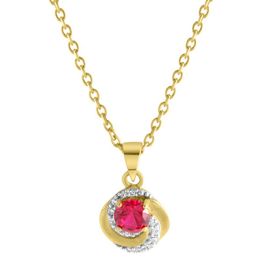 Firetti Damen Kette mit Anh&auml;nger &raquo;Schmuck Geschenk Silber 925 Halsschmuck Halskette Ankerkette&laquo; mit Rubin (synth.), Zirkonia (synth.) rot Silber 925 (