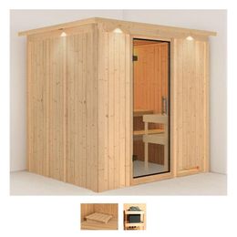 Karibu Sauna &raquo;Sodin&laquo; Set, ohne Ofen beige ohne Ofen, (ohne Ofen)