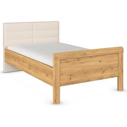 Rauch Bett &raquo;Bett Einzelbett Stollenbett EVELYN&laquo; in Komforth&ouml;he mit Polsterkopfteil in elegantem Stil MADE IN GERMANY braun Liegefl&auml;che L&auml;nge B: 200cm 
