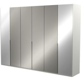 Musterring Kleiderschrank &raquo;San Diego, Kleiderschrank, Schrank, Garderobe, mit Glast&uuml;ren&laquo; 1 Stk. tlg. 6-t&uuml;rig (ged&auml;mpft), 6 B&ouml;den, 3 Kleiderstangen, Chromgriffe 