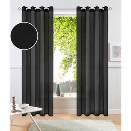 OTTO home Gardine &raquo;XANA&laquo; &Ouml;sen 1 Stk. tlg. Bestseller, einfarbig, 1 bzw. 2er Set, pflegeleicht, Bestseller! schwarz Voile, Polyester 145cm, &Ouml;sen, 145cm