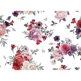 Livingwalls living walls Fototapete &raquo;Designwalls Flower Bouquet 1&laquo; glatt Vlies, Wand, Schr&auml;ge, Decke rosa Vlies B/L: 3,5m x 2,55m