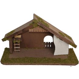 Krippe &raquo;Weihnachtsdeko&laquo; aus Holz, 37x17x22 cm, f&uuml;r Figuren bis 9 cm H&ouml;he braun Holzwerkstoff Einheitsgr&ouml;&szlig;e