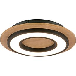 JUST LIGHT Deckenleuchte &raquo;TOLA&laquo; LED-Board 1 Stk. Warmwei&szlig; LED schwarz 1, &Oslash; 32cm H: 6,4cm, 1 Stk.