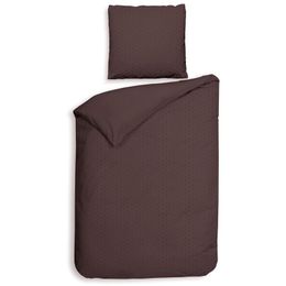Bettw&auml;sche &raquo;Punto&laquo; 2 Stk. gepunktet, 100% Baumwolle ab 135x200 cm. braun Mako-Satin, Obermaterial: 100% Baumwolle B/L: 155cm x 220cm, 1 Stk., 1 Stk., 