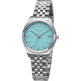 Regent Uhren Regent Damen Quarzuhr Armbanduhr, Damenuhr, Edelstahlarmband, 10 bar wasserdicht, Tag blau Einheitsgr&ouml;&szlig;e