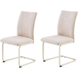 Hela Freischwinger &raquo;AUGUSTA&laquo; (Set) 2 Stk.Schwinger, XL-Sitzbreite, Wellenfederung, 140kg belastbar Metall, Polyester, Stoff B/H/T: 48cm x 98cm x 