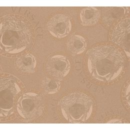 Versace Vliestapete &raquo;Wallpaper 5 Medusakopf Metallic&laquo; gl&auml;nzend hochgl&auml;nzend metallic leicht strukturiert Designertapete Tapeten Wohnzimmer Schlafzimmer K&uuml;che 