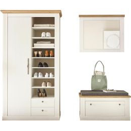 OTTO home Garderoben-Set &raquo;WESTMINSTER&laquo; Schuhbank, Spiegel, Garderobenschrank, 3 Stk. tlg. wei&szlig; B/H/T: 220cmcm x 203cmcm x 46cmcm