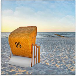 Artland Glasbild &raquo;Ostsee7 - Strandkorb&laquo; Strand 1 Stk. tlg. in verschiedenen Gr&ouml;&szlig;en blau B/H/T: 30cm x 30cm, Glasbild Strand, 1 Stk.
