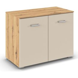 Rauch Kommode &raquo;Gamma&laquo; Breite 80 cm / H&ouml;he 61 cm, verschiedene Griffvarianten/-Farben, mit 2 T&uuml;ren, verstellbaren B&ouml;den und viel Stauraum MADE IN 