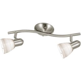 Eglo Deckenleuchte &raquo;Dakar 1 Deckenlampe, Deckenspot aus Stahl und Glas, E14, Deckenleuchte&laquo; E14 1 Stk. Spot - L37 x B10 cm - nickel-matt - 2X40W exkl.
