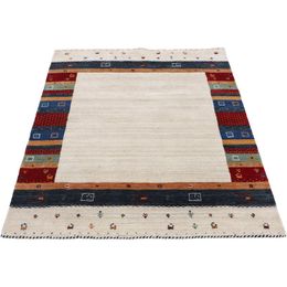 CarpetFine Wollteppich &raquo;Gabbeh Nura&laquo; rechteckig 15 mm H&ouml;he Sehr weicher Flor beige Wolle B : 140cm 1 Stk., 15mm, L: 200cm