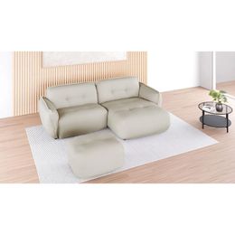 BETYPE Polsterhocker &raquo;Be Fluffy&laquo; softer Sitzkomfort, moderner Kedernaht, hochwertiger Bezugsstoff beige 100% Polyester B/H/T: 92cm x 46cm x 74cm, 