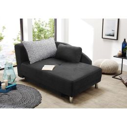 Jockenh&ouml;fer Recamiere &raquo;Roy, B: 149 cm, Liegefl. 84x200 cm&laquo; mit Schlaffunktion, Bettkasten & Zierkissen, Federkern grau Struktur (57% Polypropylen, 42% Polyester);