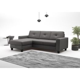 OTTO home Ecksofa &raquo;Varese&laquo; wahlweise mit Schlaffunktion und Bettkasten braun B/H/T: 239cm x 91cm x 164cm, NaturLEDER , Recamiere links,mit 