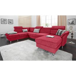 Sit & More sit&more Wohnlandschaft &raquo;Avignon U-Form&laquo; optional Schlaffunktion & Stauraum, inklusive Kopfteilverstellung rot Flachgewebe (90% Polyester, 10% 