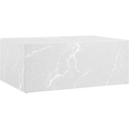 Salesfever Couchtisch &raquo;Almeria Wohnzimmertisch Stilvoller Beistelltisch 90/60 cm&laquo; Eleganz trifft Funktionalit&auml;t: 90x60cm, Marmoroptik-Folierung grau 