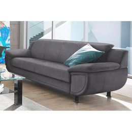 Trendmanufaktur 3-Sitzer &raquo;Rondo, Breite 207 cm, breite Armlehnen, F&uuml;&szlig;e schwarz&laquo; Big-Sofa wahlweise mit Federkern, in verschiedenen Bez&uuml;gen bestellbar 