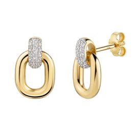 Firetti Damen Paar Ohrstecker &raquo;Schmuck Geschenk Gold 333 Ohrschmuck Ohrringe Drop bicolor&laquo; mit Zirkonia (synth.) gold Gelbgold 333
