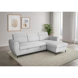Trends by HG Ecksofa &raquo;Bella L-Form, B: 248 cm&laquo; mit Schlaffunktion & Bettkasten 100% Polyester B/H/T: 248cm x 87cm x 153cm, Feinstruktur, Recamiere 