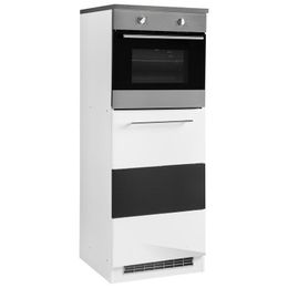 KOCHSTATION Backofen/K&uuml;hlumbauschrank &raquo;KS-Trient&laquo; 60 cm breit grau wei&szlig;, B/H/T: 60cm x 165cm x 60cm, T&uuml;ren: 1 Stk.