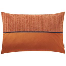 Tom Tailor HOME Kissenh&uuml;lle &raquo;Cord&laquo; mit Stickerei orange Baumwolle, Polyester B/L: 58cm x 38cm, 1 Stk., Baumwolle